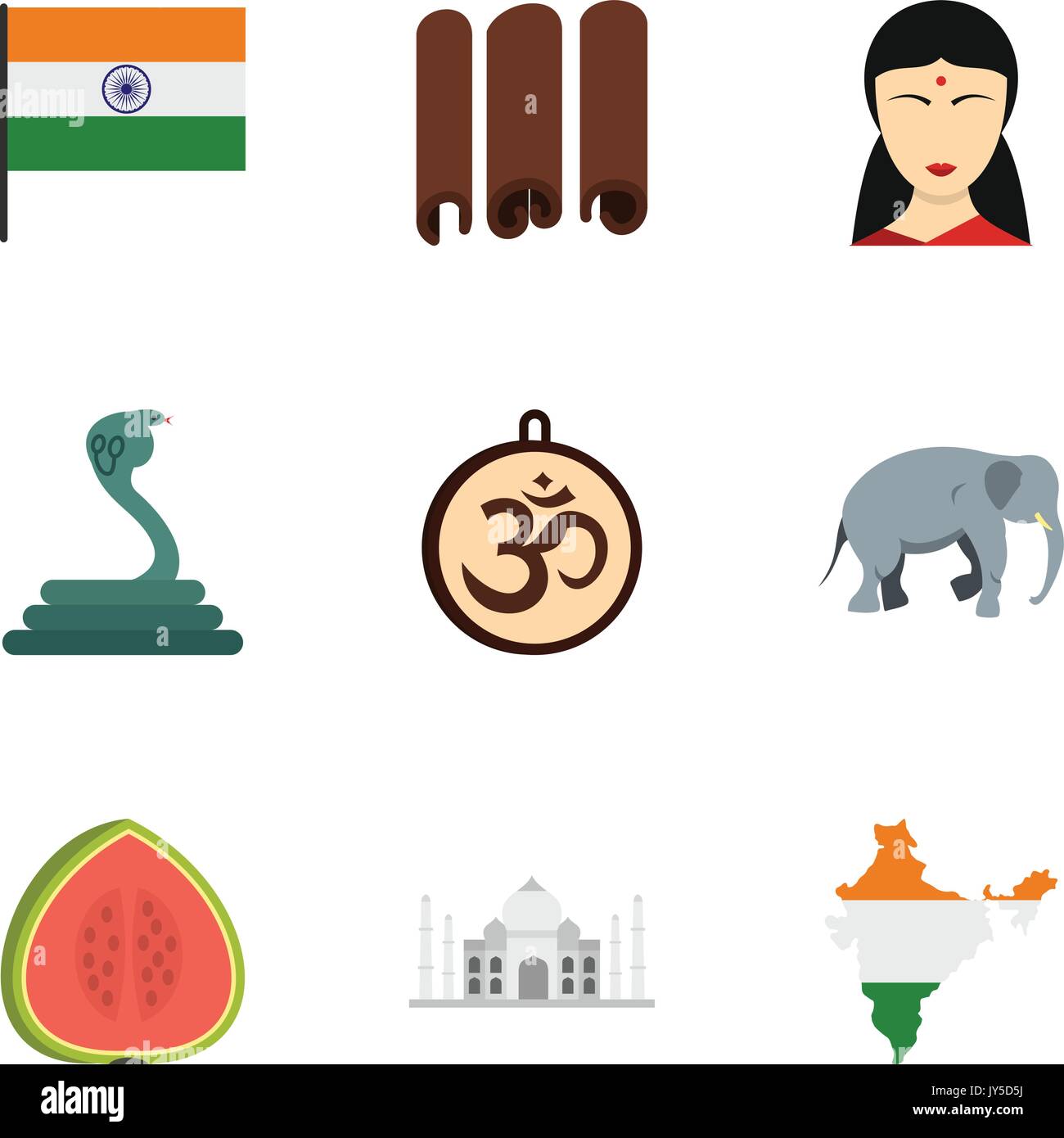Landmarks of India icon set, flat style Stock Vector Image & Art - Alamy