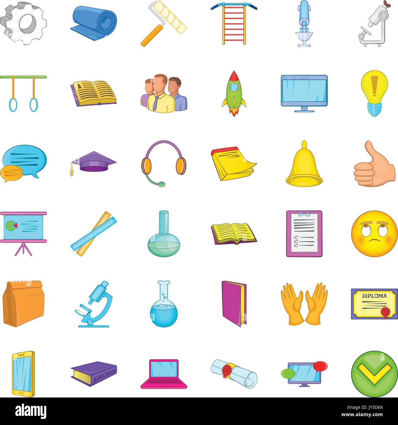 Internet learning icons set, cartoon style Stock Vector Image & Art - Alamy