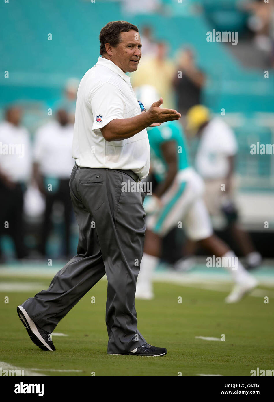 Miami Gardens, Florida, USA. 18th Aug, 2017. Miami Dolphins offensive ...