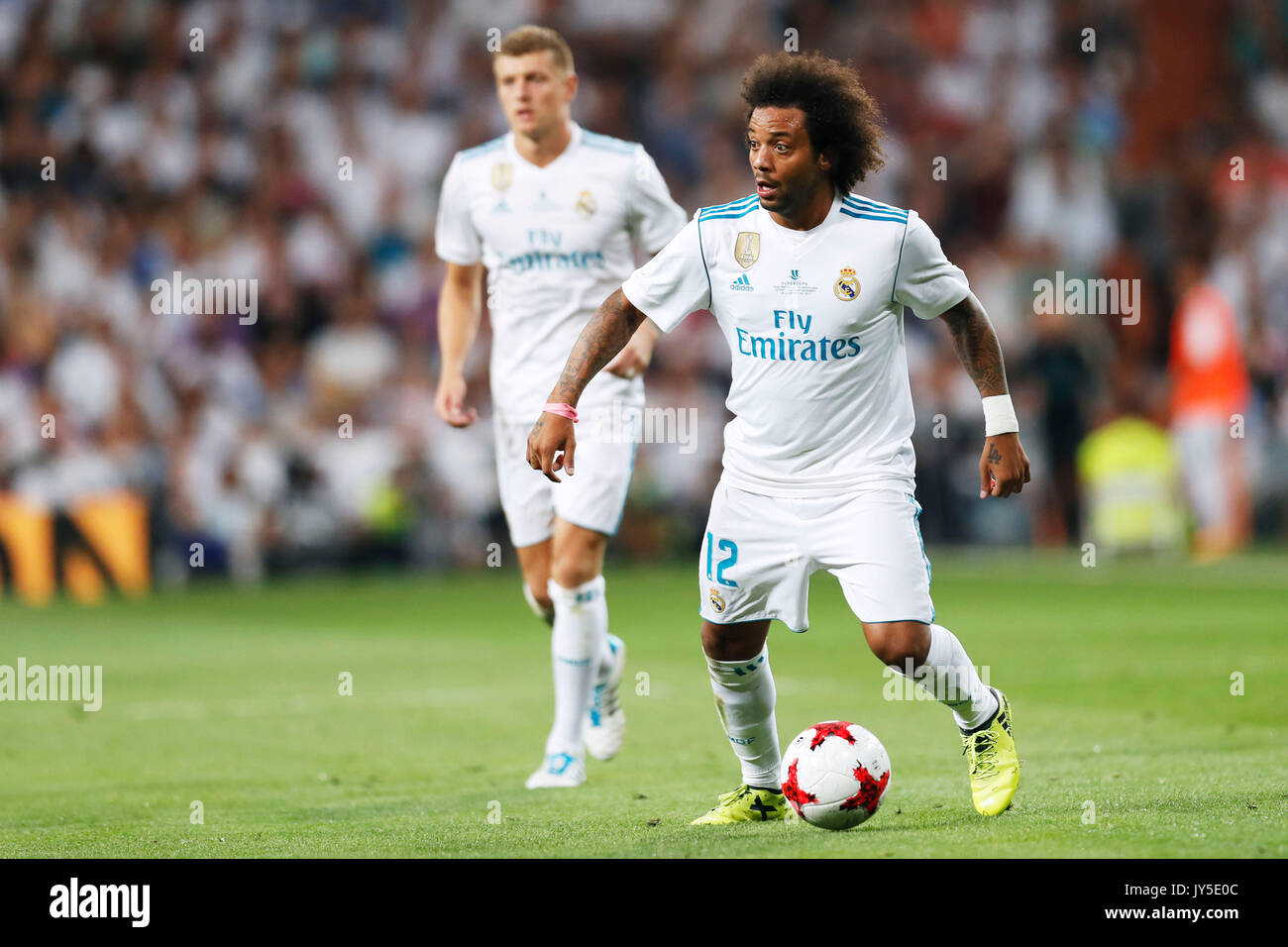 Madrid, Spain. Credit: D. 16th Aug, 2017. Marcelo (Real) Football ...