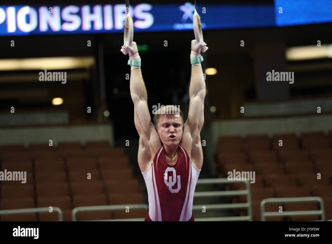 August 17, 2017: Gymnast Allan Bower competes in the first day of the ...