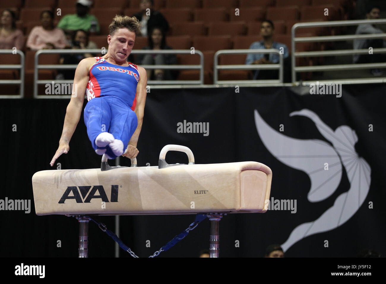 August 17, 2017: Gymnast Eddie Penev competes in the first day of the ...