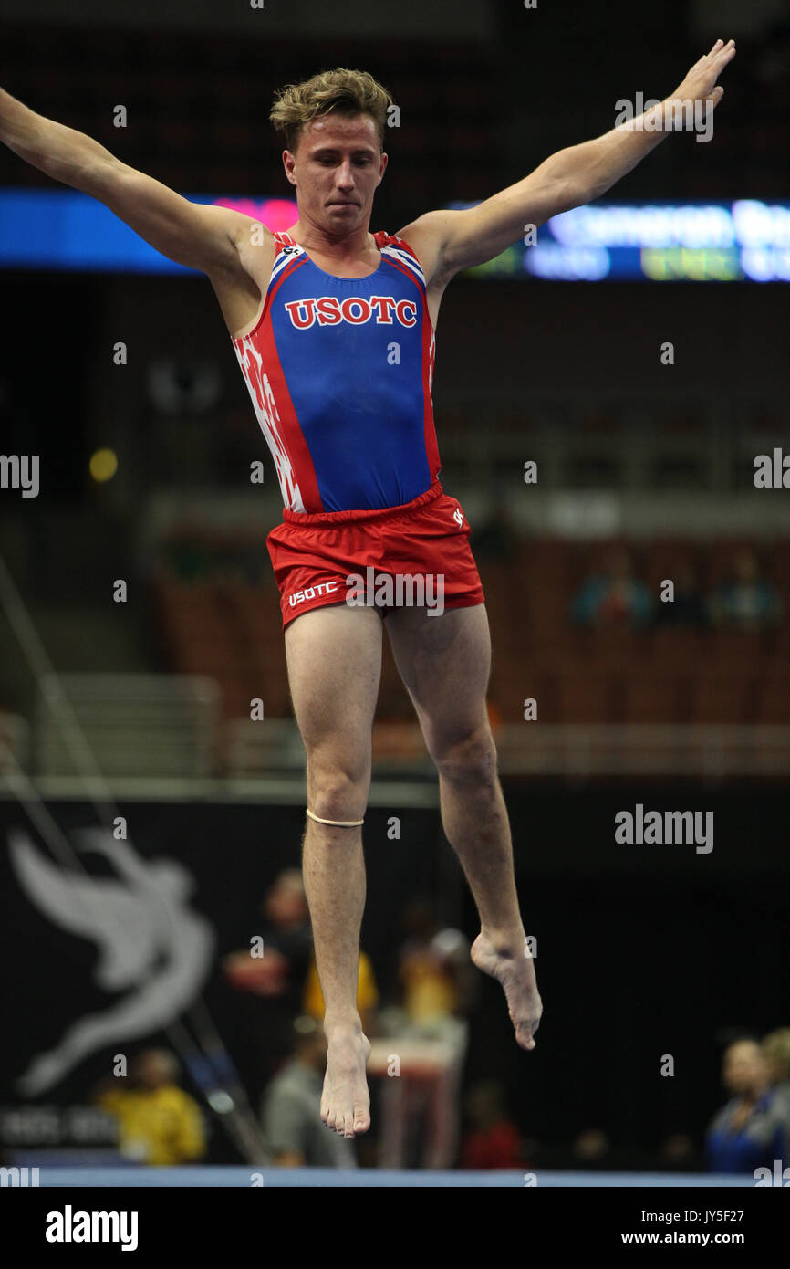 August 17, 2017: Gymnast Eddie Penev competes in the first day of the ...