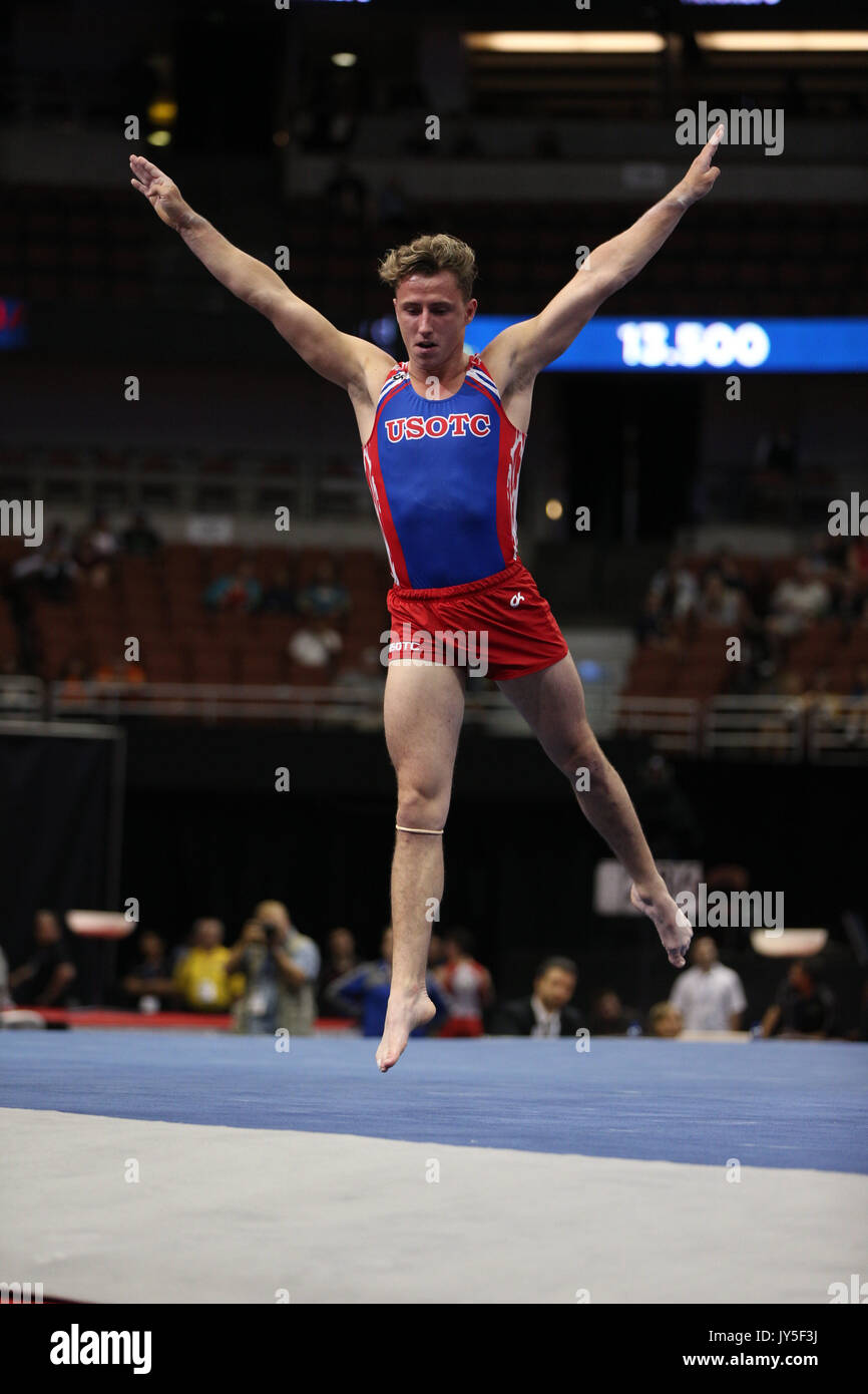 August 17, 2017: Gymnast Eddie Penev competes in the first day of the ...