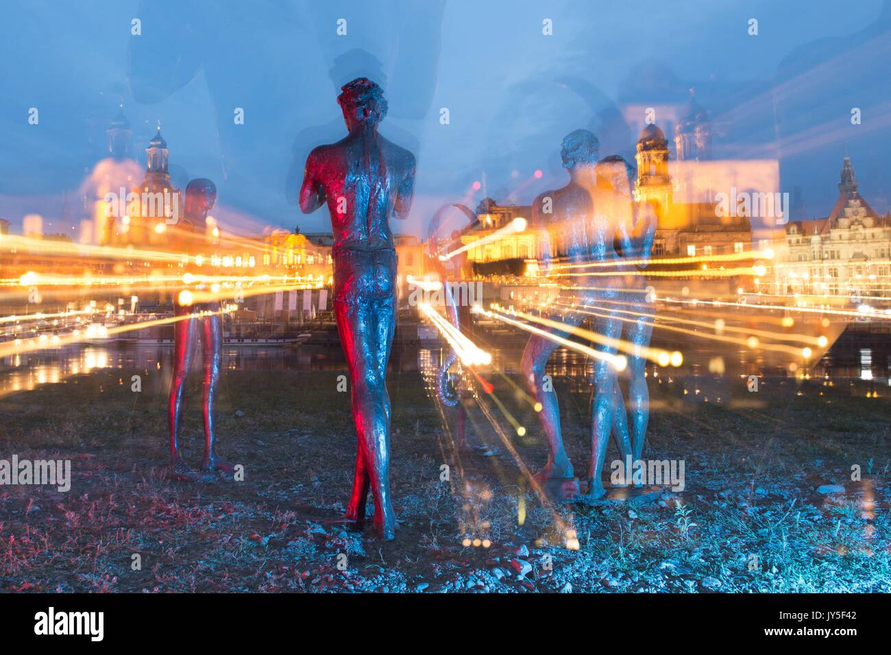 A group of sculptures by sculptor Thomas Reichstein standing along the ...