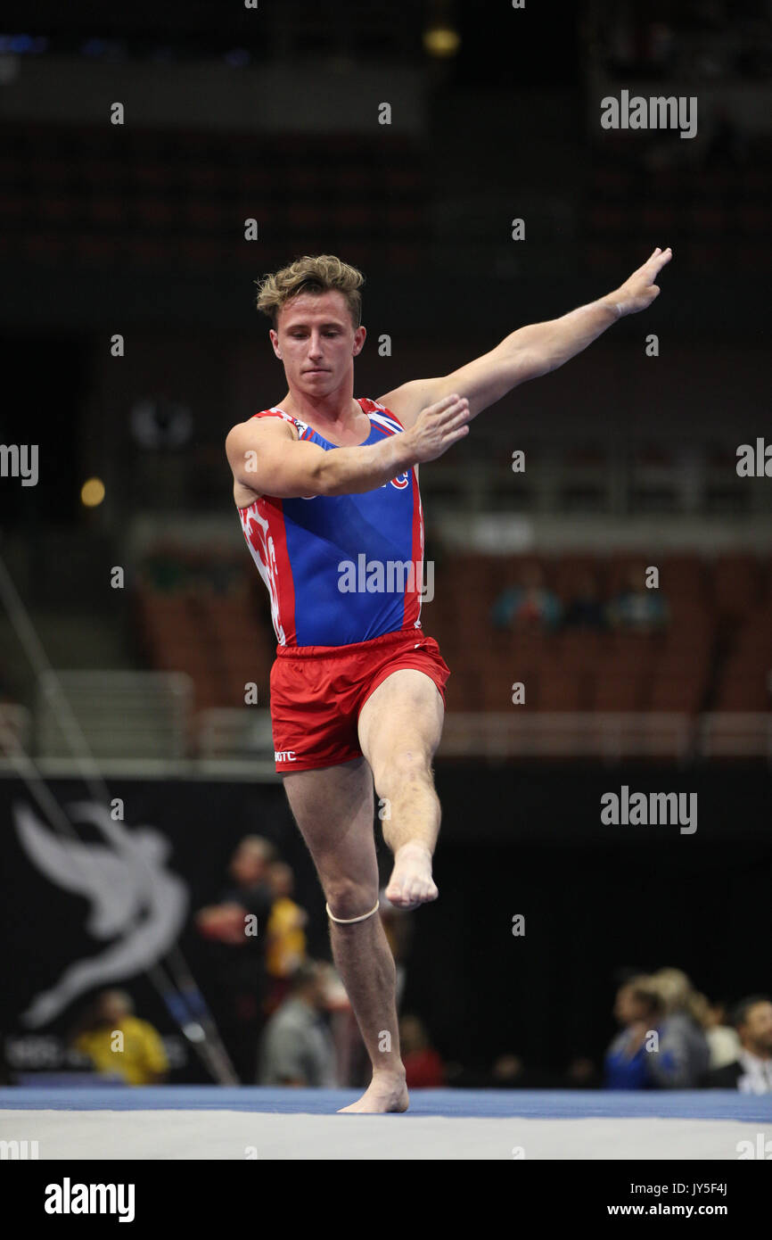 August 17, 2017: Gymnast Eddie Penev competes in the first day of the ...