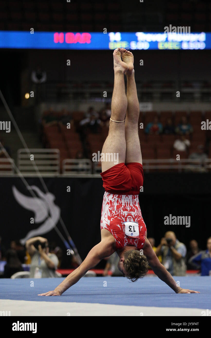 August 17, 2017: Gymnast Eddie Penev competes in the first day of the ...