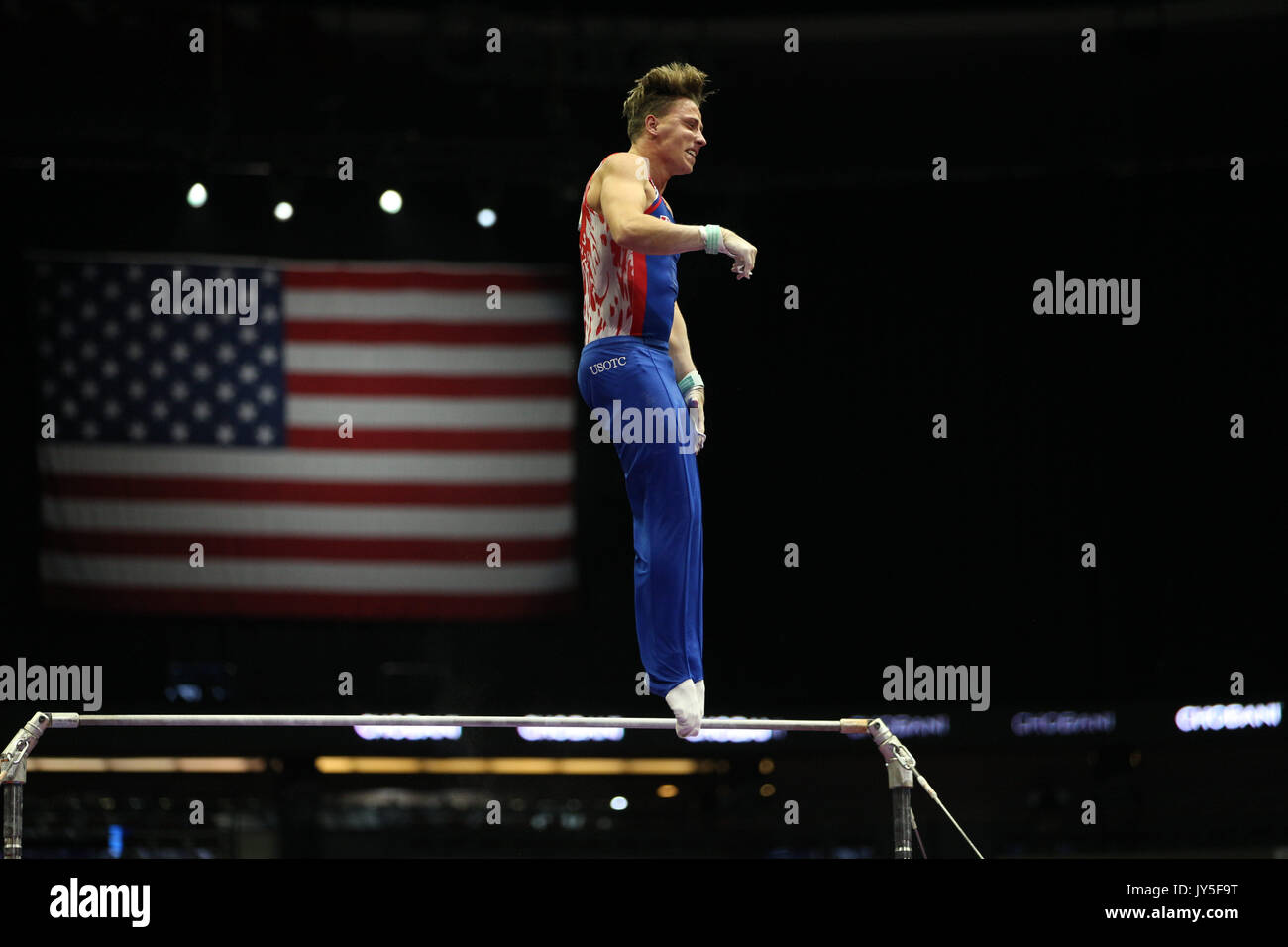 August 17, 2017: Gymnast Eddie Penev competes in the first day of the ...