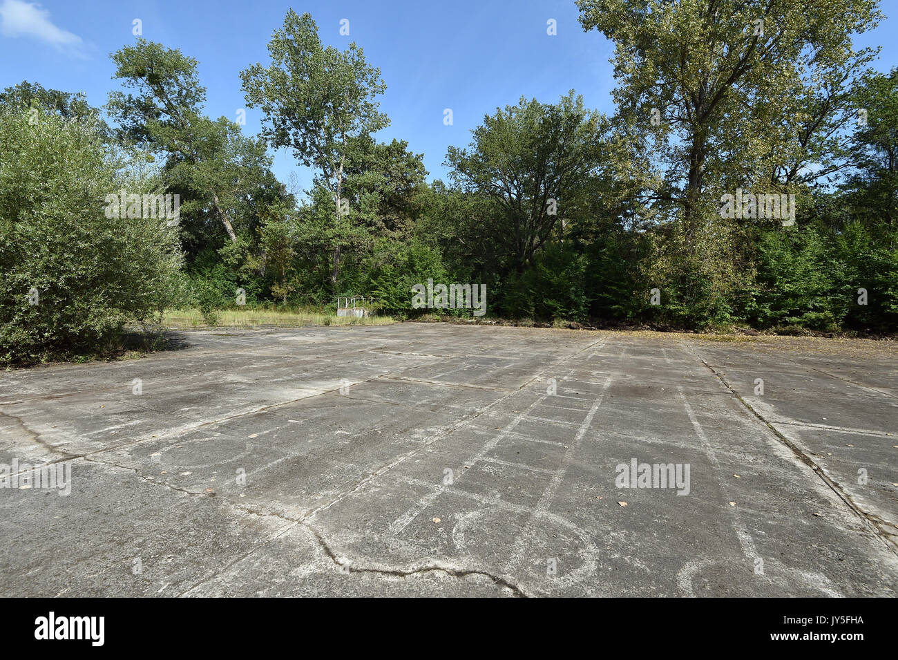 A drill ground in the grounds of the former Schonwalde Air Base in ...