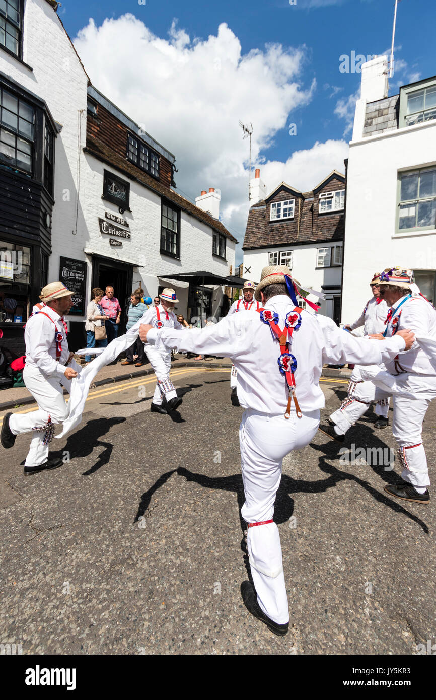 Traditional English Morris men from Hartley Morris dancers outside of ...