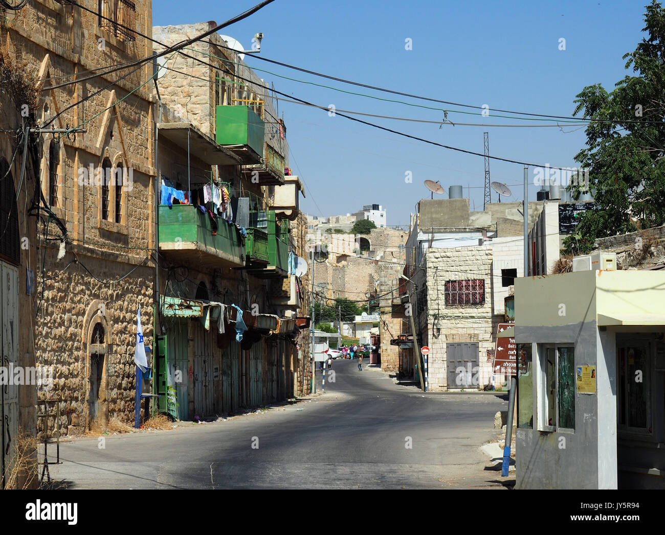 The Schuhada street can be seen in Hebron in the West Bank, Palestinian ...