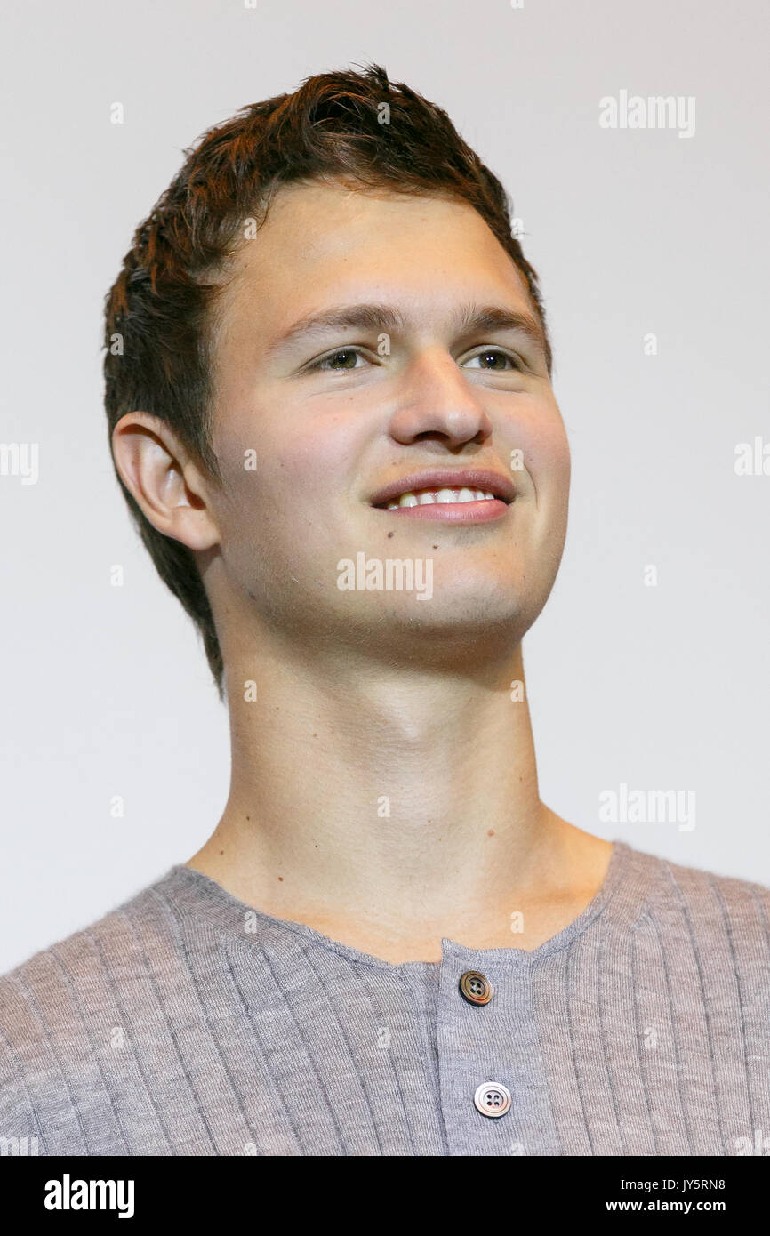 Tokyo, Japan. 19th Aug, 2017. American actor Ansel Elgort attends a ...