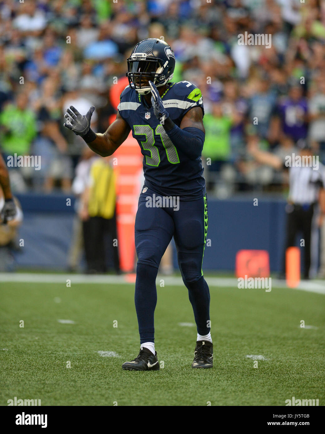 August 18, 2017: Seattle safety Kam Chancellor during an NFL pre-season ...