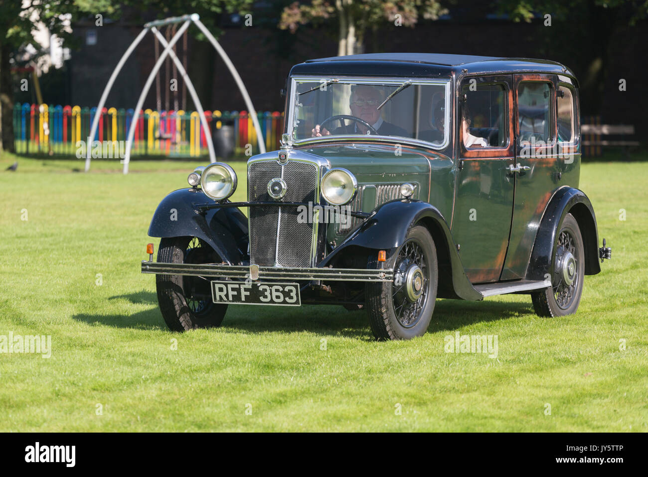 Vintage classic car Morris Ten Four arrives at car rally Stock Photo ...