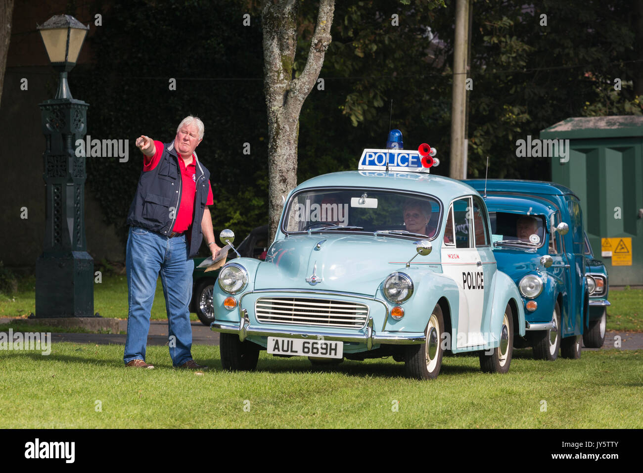 Vintage classic Morris Minor panda car police vehicle at rally Stock ...