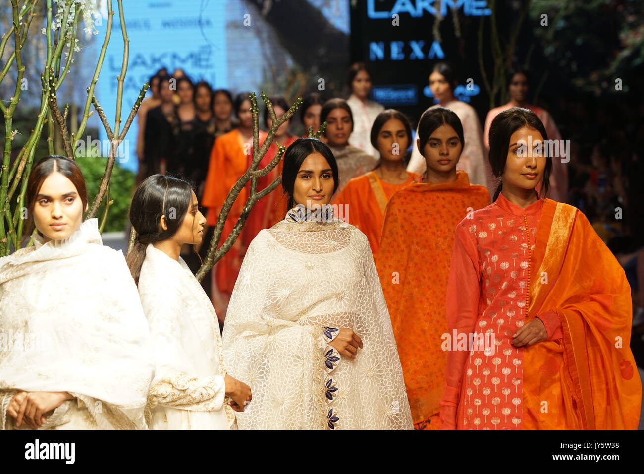 Mumbai, India. 18th August, 2017. Models walk the ramp for designer ...