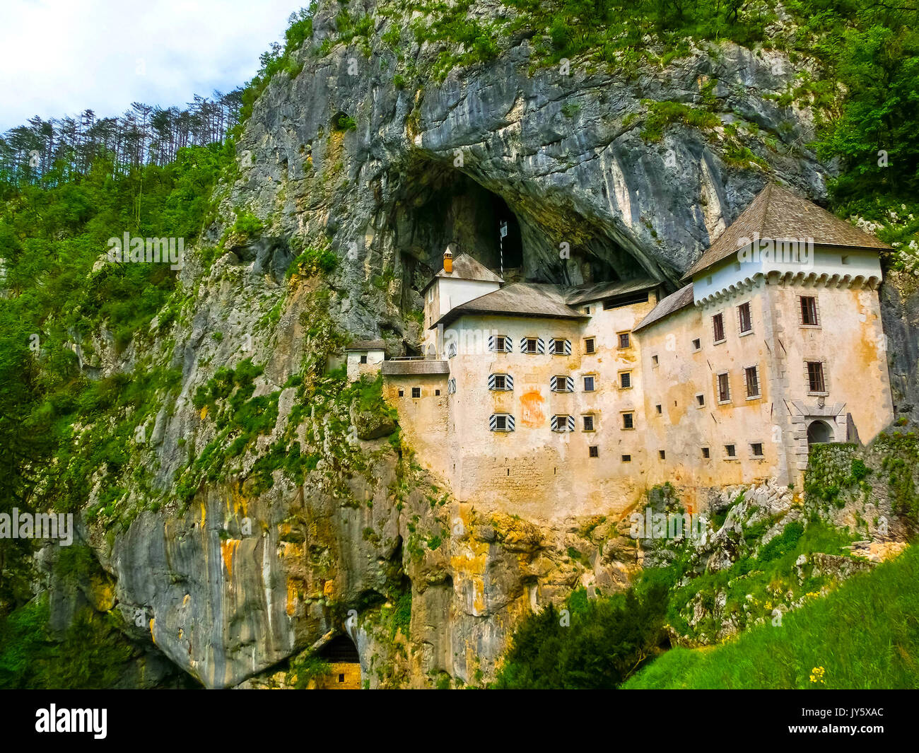 Postojna, Slovenia - May 9, 2014: View of the Predjama Castle Stock ...
