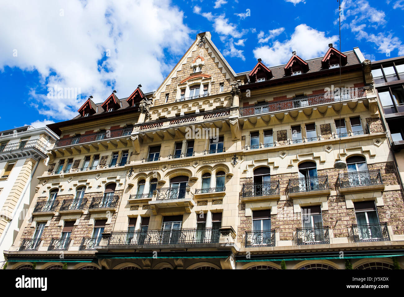 Geneva, Switzerland - The old building architecture Stock Photo - Alamy