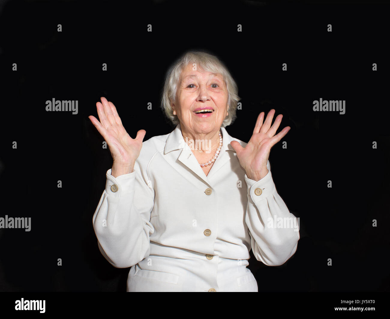 Old lady facial expression hi-res stock photography and images - Alamy