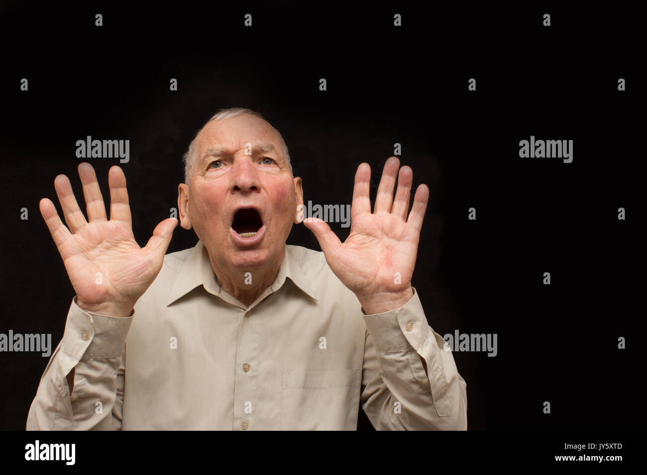 Closeup portrait old man emotions hi-res stock photography and images ...