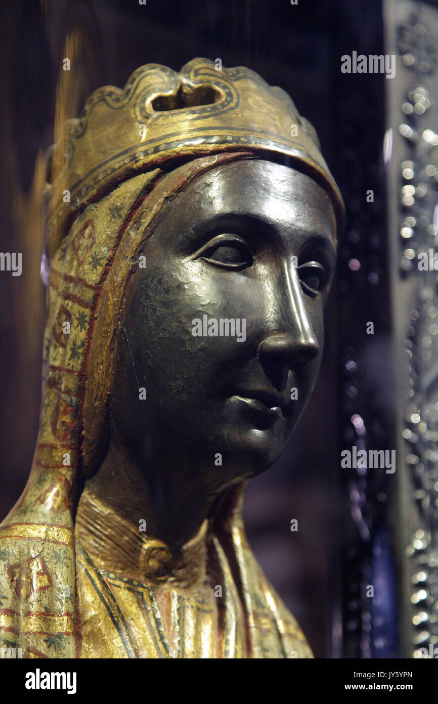 Black madonna.Virgin of Montserrat.La Moreneta.Montserrat.Interior of the Benedictine abbey ...