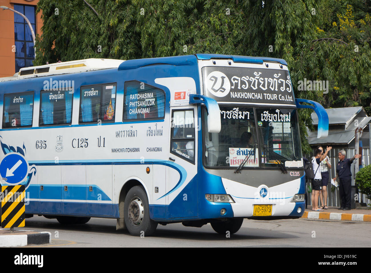 CHIANG MAI, THAILAND - AUGUST 12 2017: Benz Bus of Nakhonchai tour ...