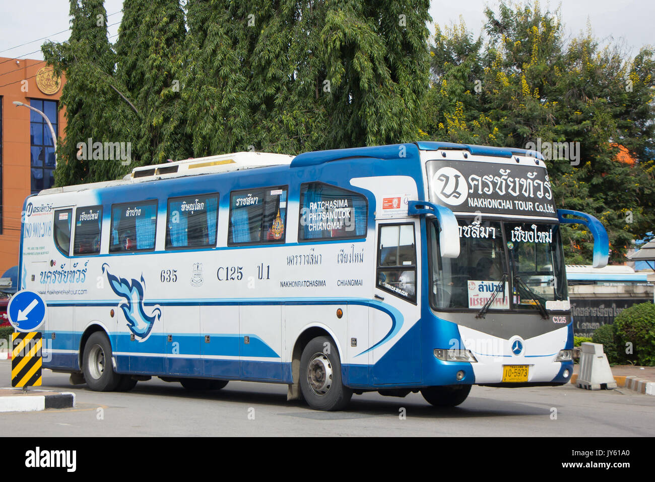 CHIANG MAI, THAILAND - AUGUST 12 2017: Benz Bus of Nakhonchai tour ...