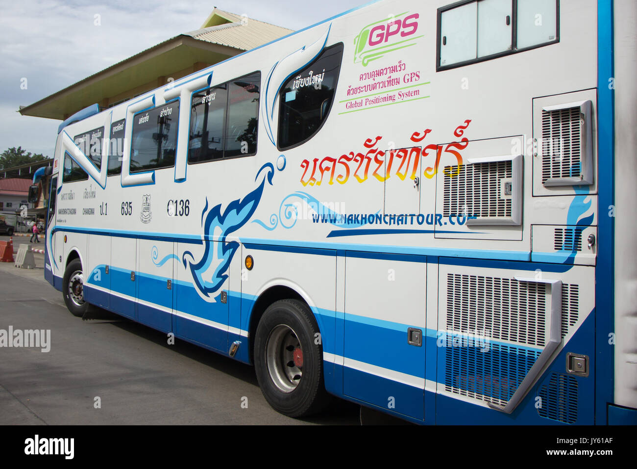 CHIANG MAI, THAILAND - AUGUST 12 2017: Benz Bus of Nakhonchai tour ...