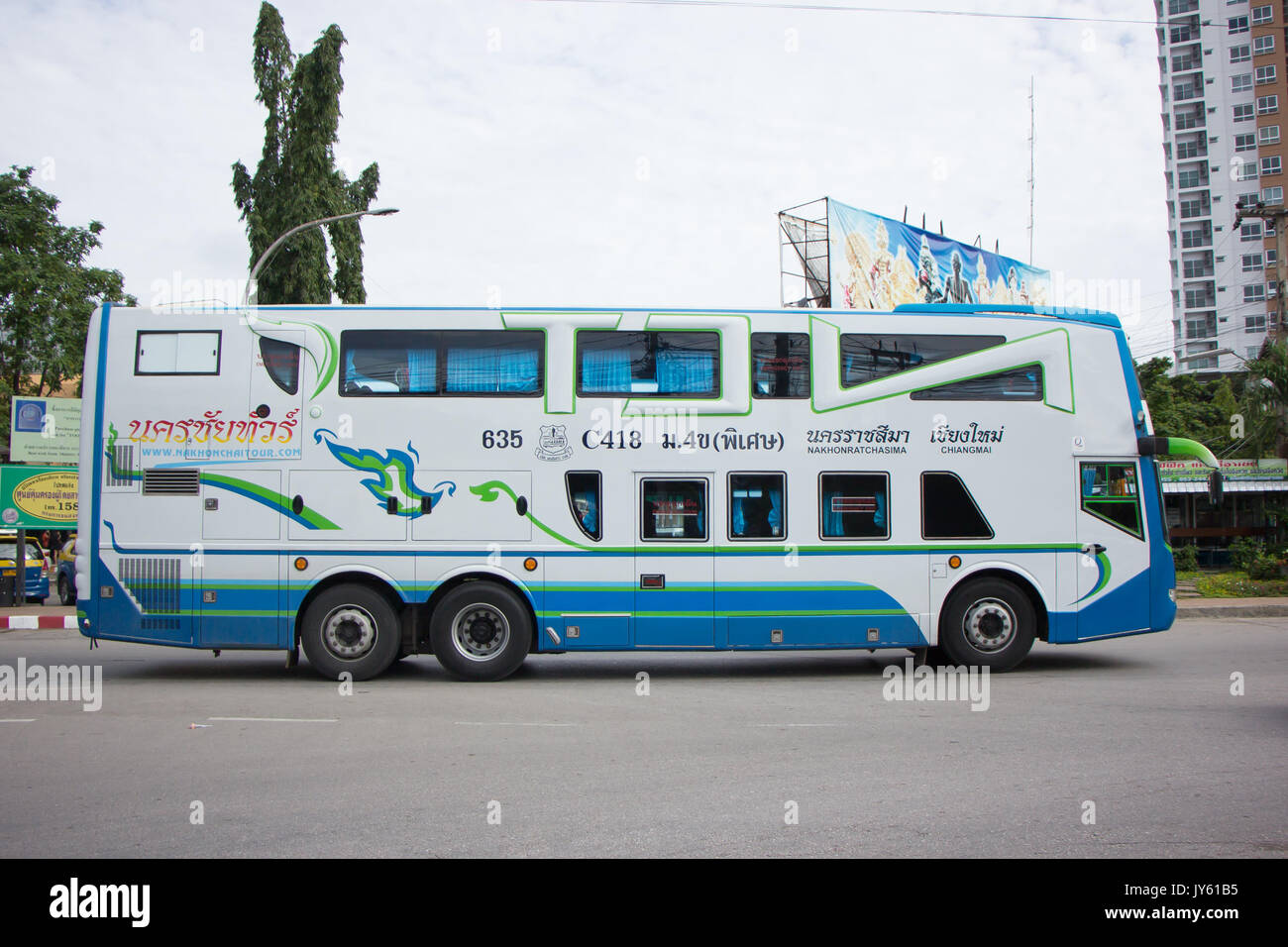CHIANG MAI, THAILAND - AUGUST 12 2017: Benz Bus of Nakhonchai tour ...