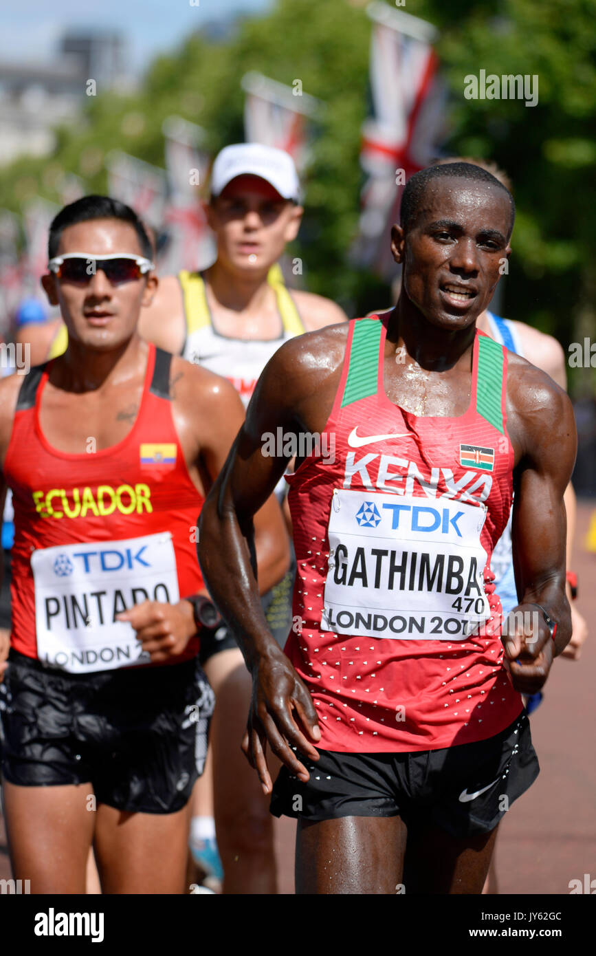 Samuel Ireri Gathimba of Kenya competing in the IAAF World Athletics ...