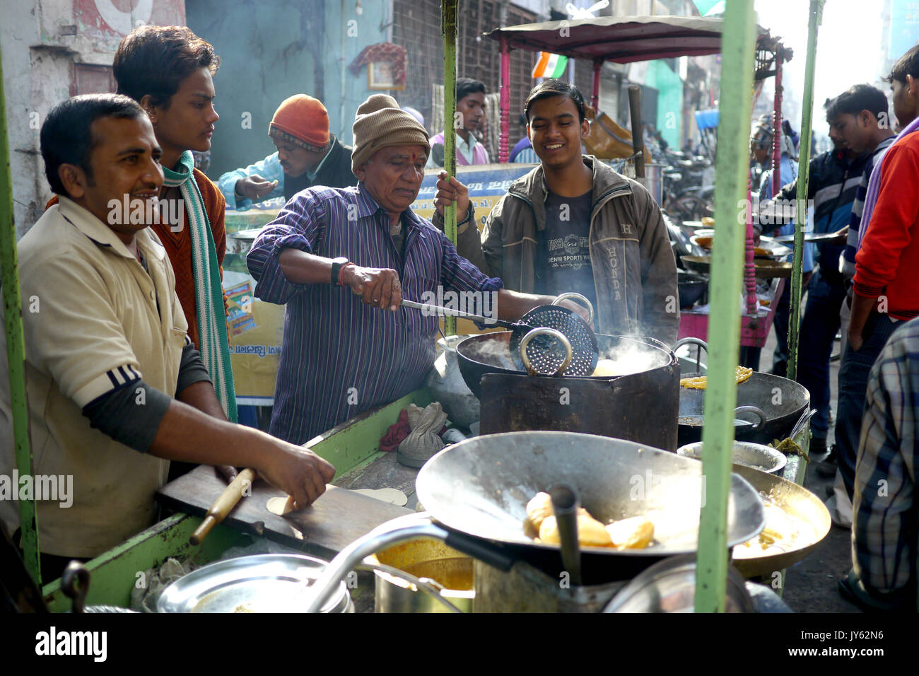 Busy market in small town in India Stock Photo - Alamy