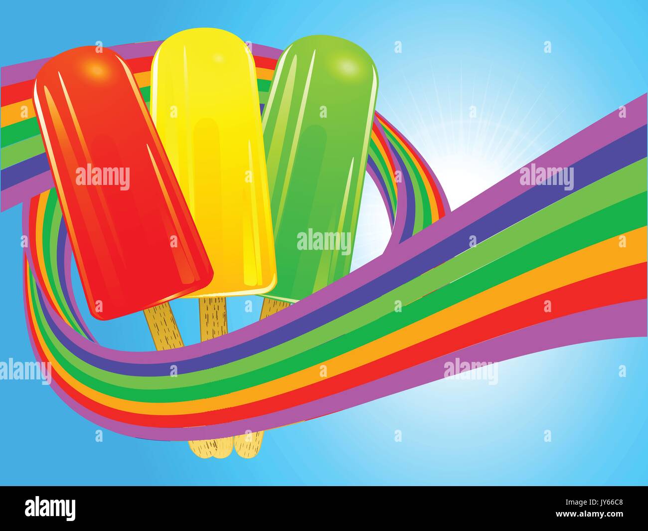 Ice lollies sun Stock Vector Images - Alamy