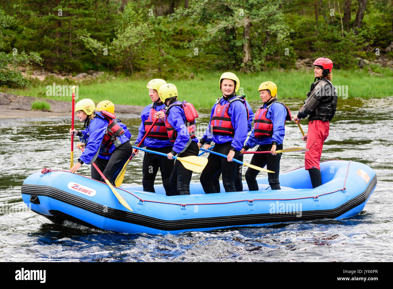 Byglandsfjord, Norway - August 1, 2017: Travel documentary of rafting ...