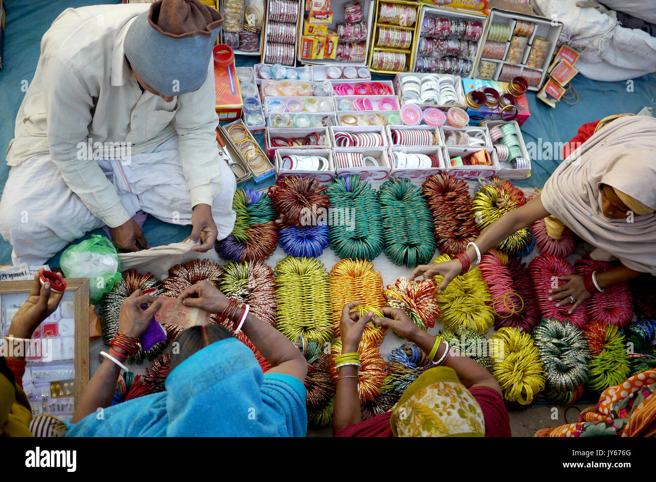 Busy market in small town in India Stock Photo - Alamy