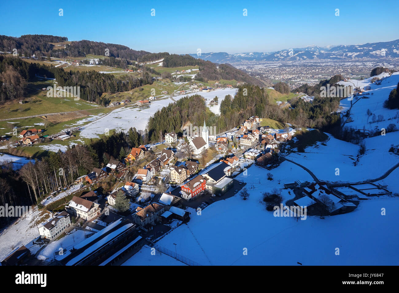 Luftaufnahme Gemeinde Reute *** Local Caption *** Appenzell, Reute ...