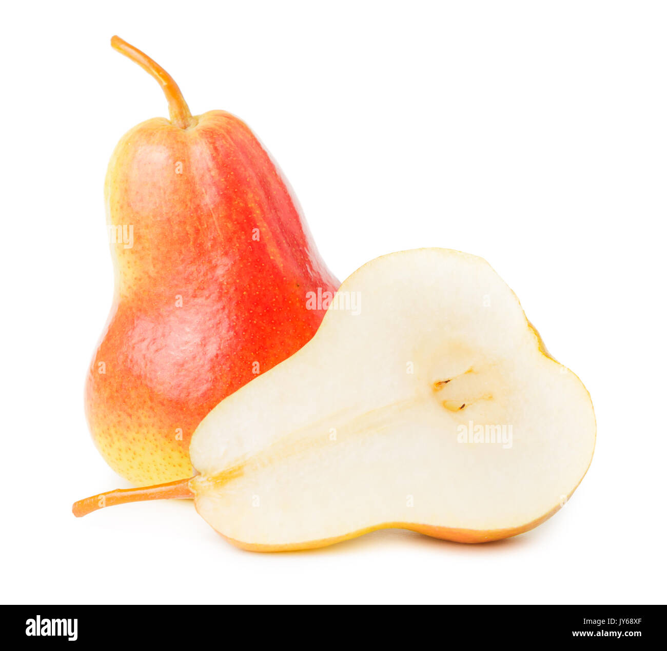 Red yellow pear fruit isolated on white background Stock Photo - Alamy