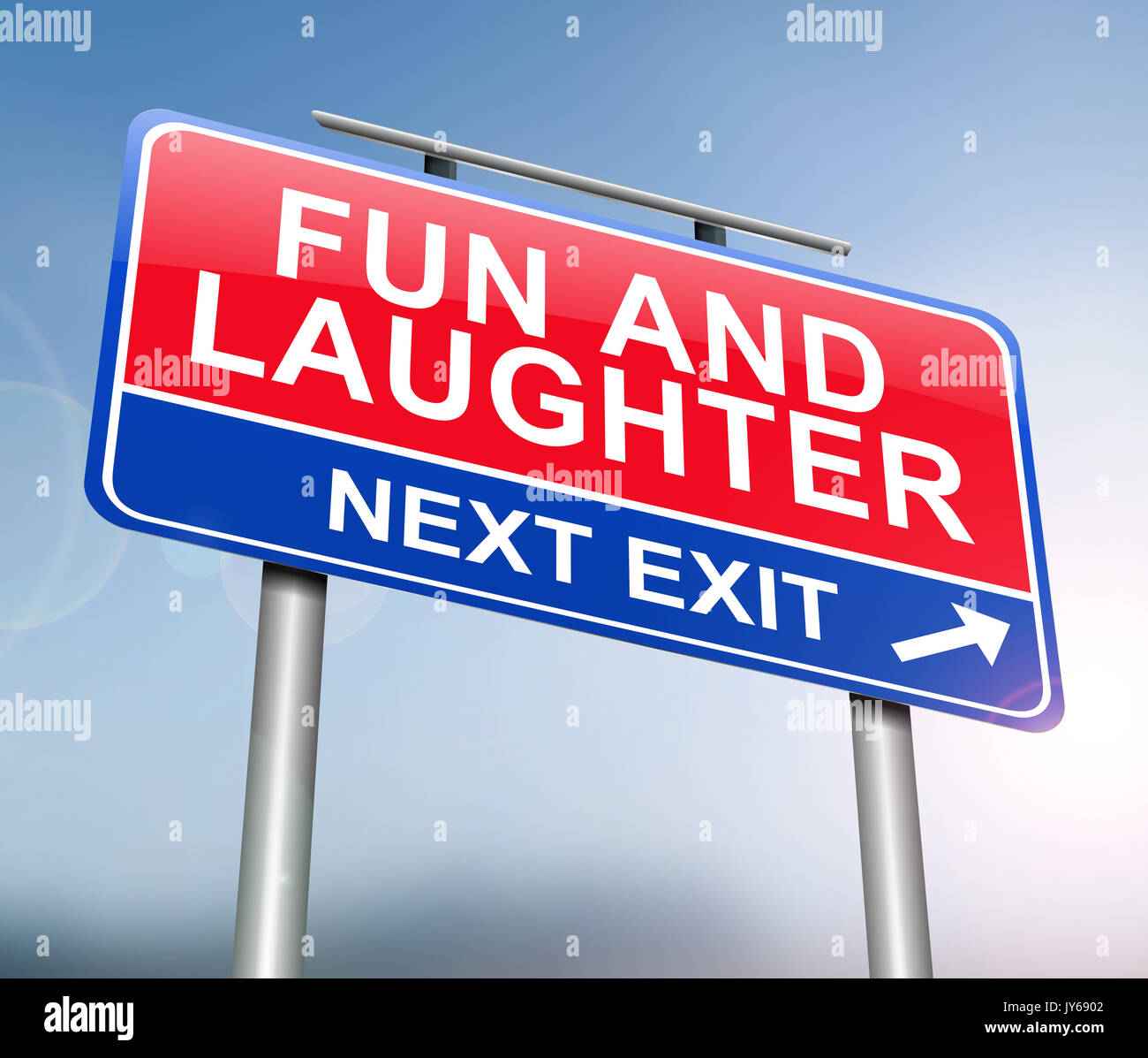 3d Illustration depicting a sign with a fun and laughter concept Stock ...