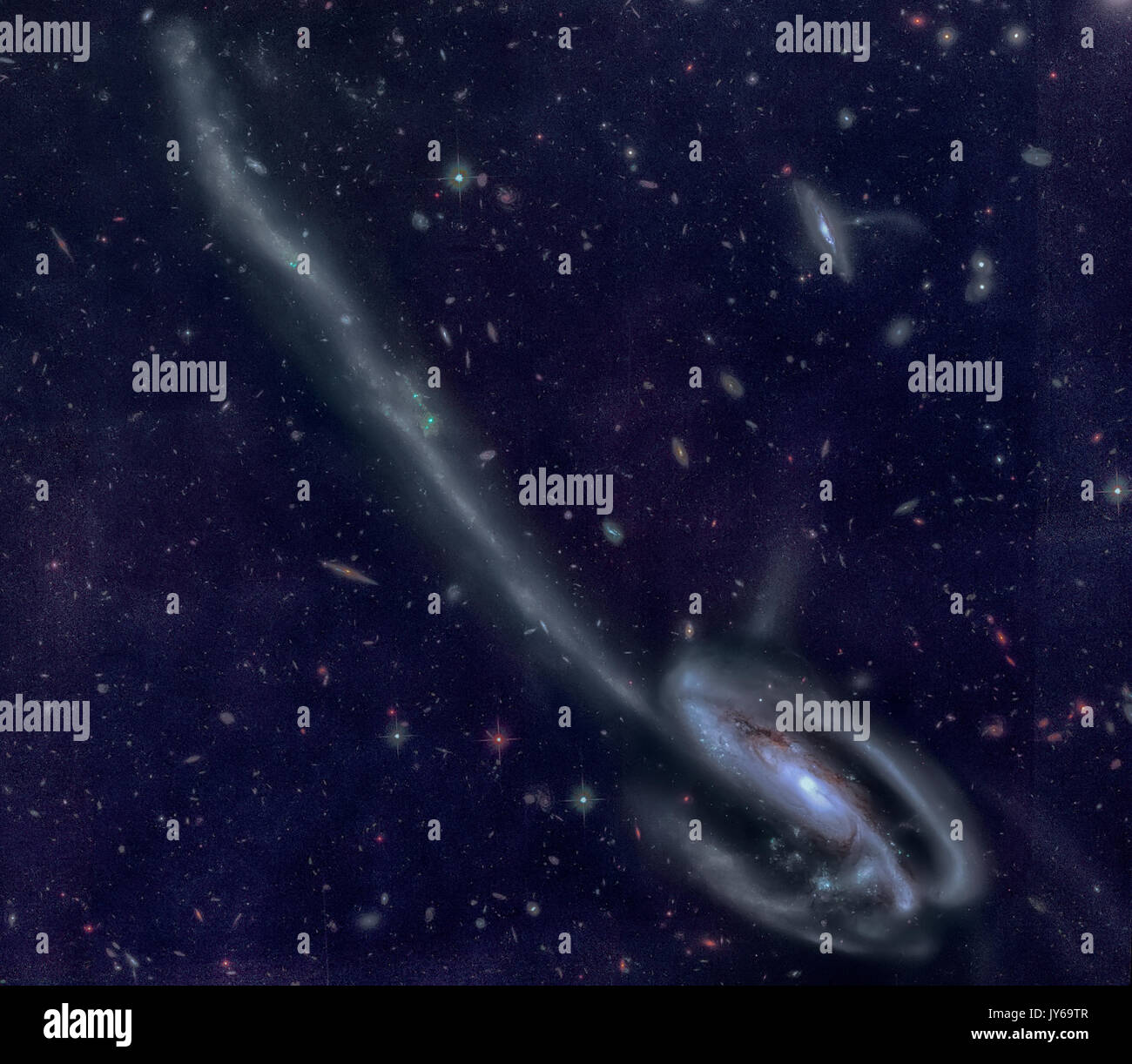 The Tadpole Galaxy is a disrupted barred spiral galaxy in the northern ...