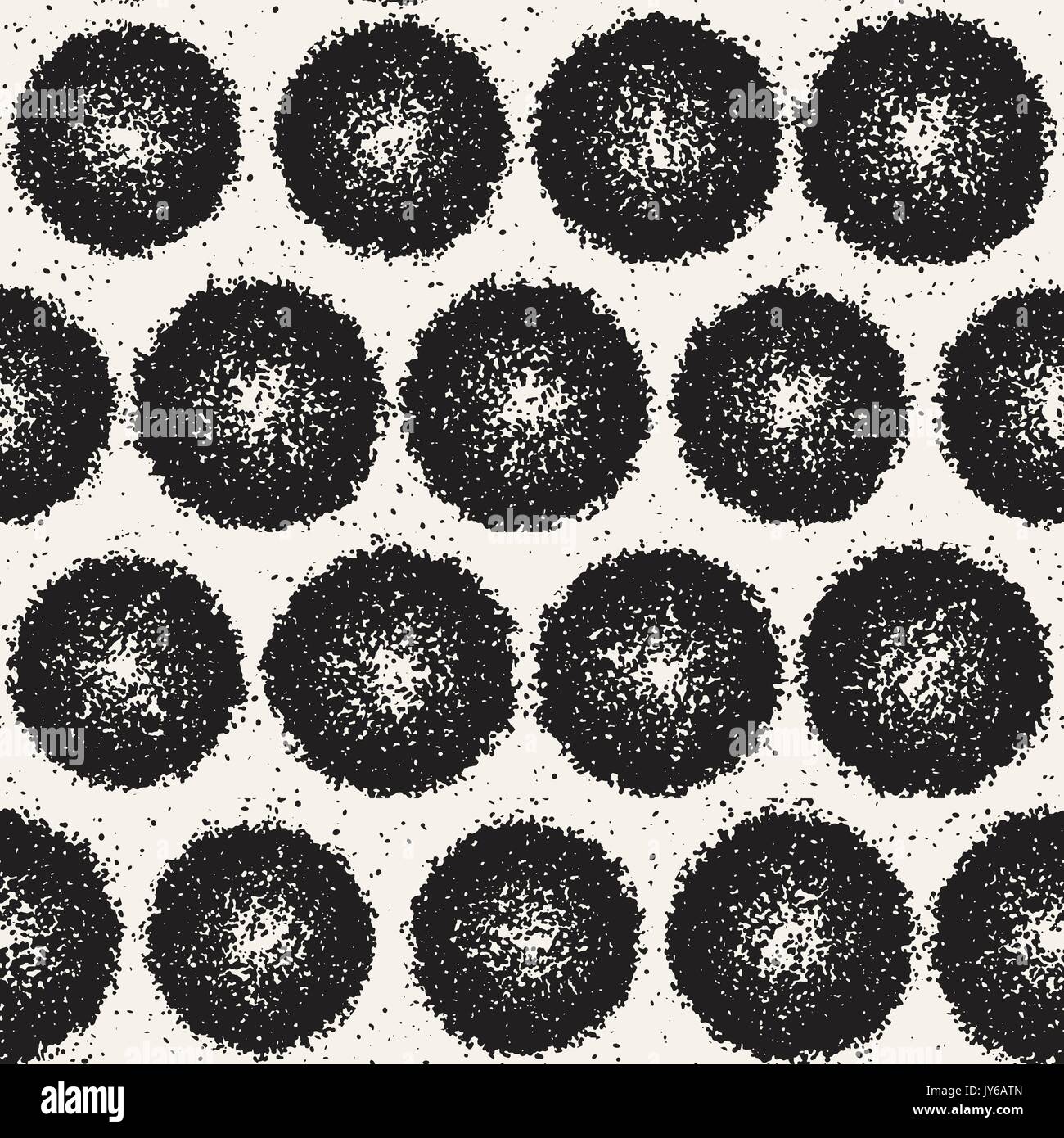 Grungy vector pattern with scattered circle shapes. Seamless texture ...