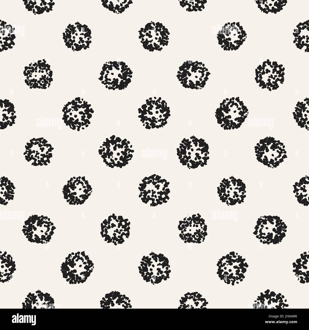 Grungy vector pattern with scattered circle shapes. Seamless texture ...