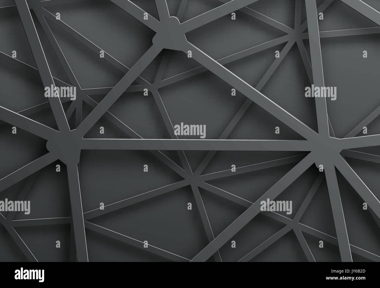 Abstract dark background with pattern of cobweb of metal lines with ...