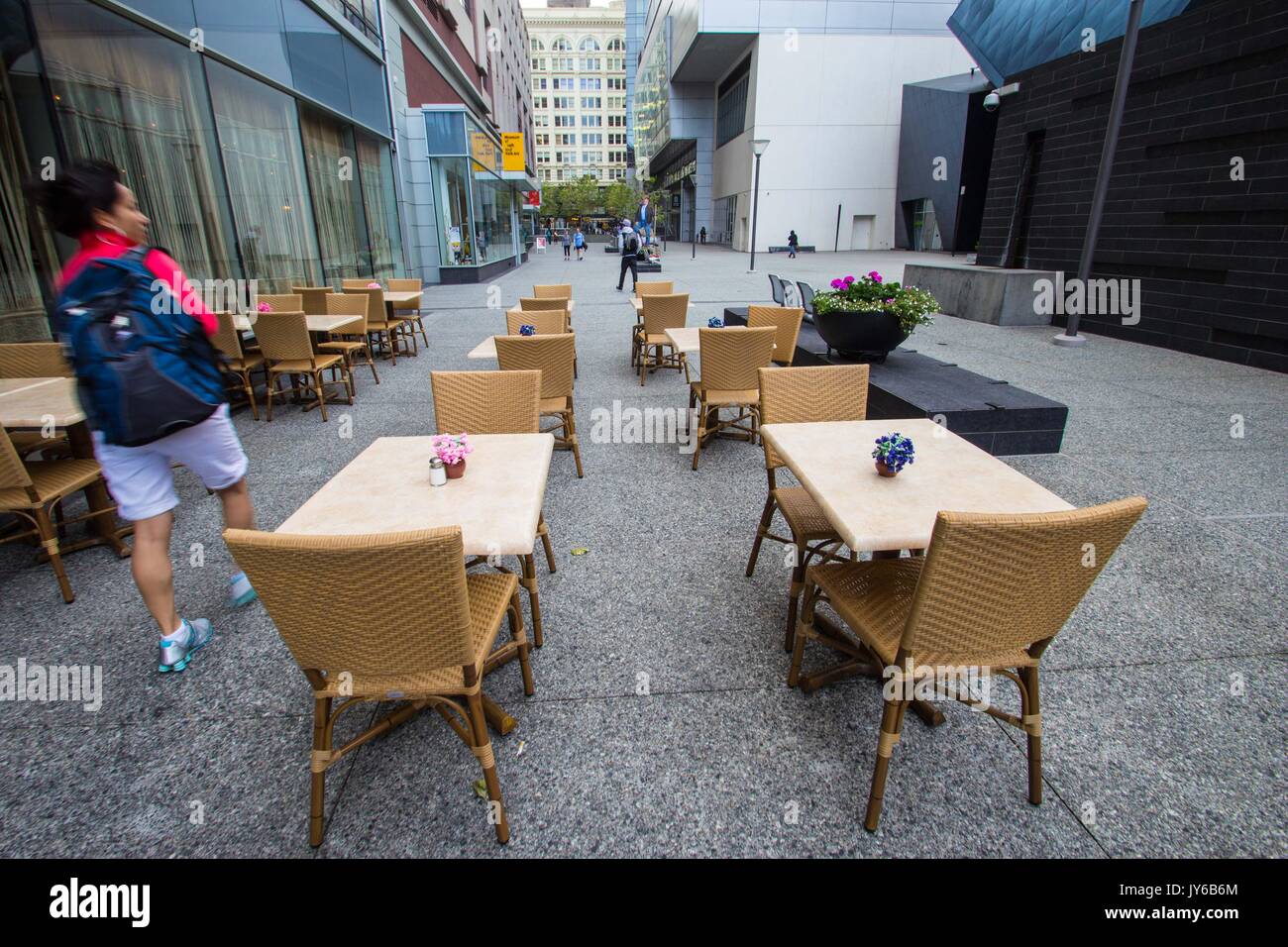 Alley with Bamboo chairs Stock Photo - Alamy