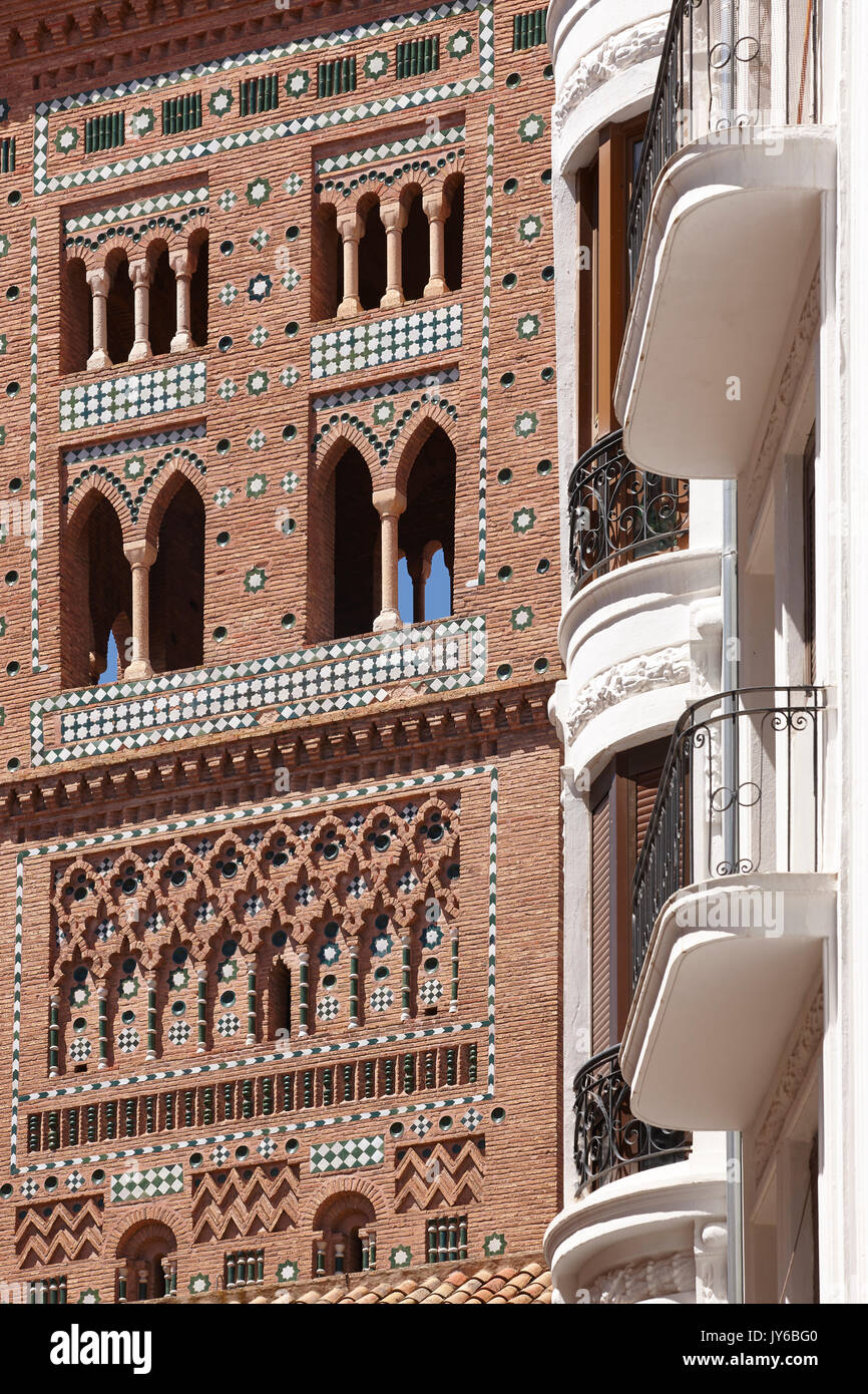 El Salvador. Mudejar art tower in Teruel. Spain heritage. Architecture ...