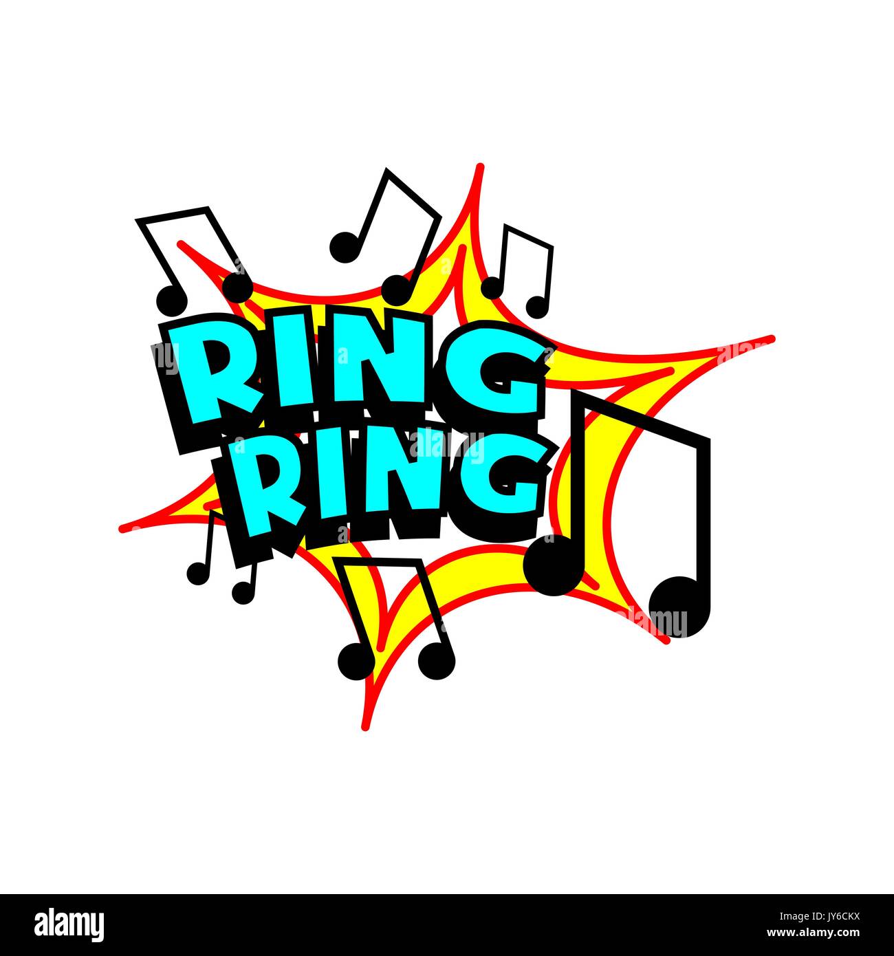 Cartoon ring tone colorful text caption illustration Stock Vector Image ...