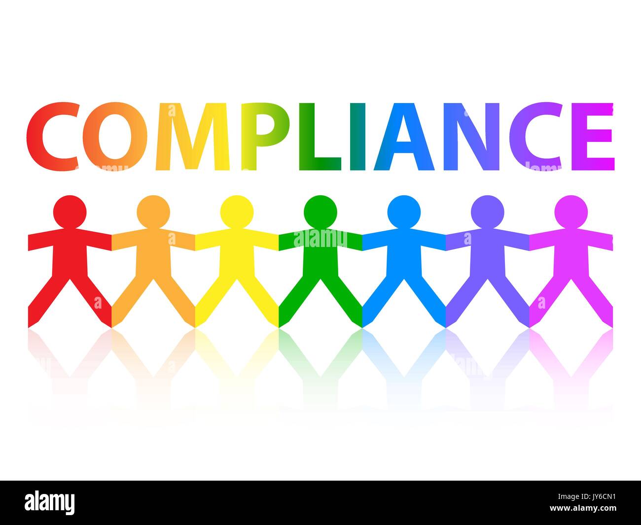 Compliance cut out paper people chain in rainbow colors Stock Vector ...