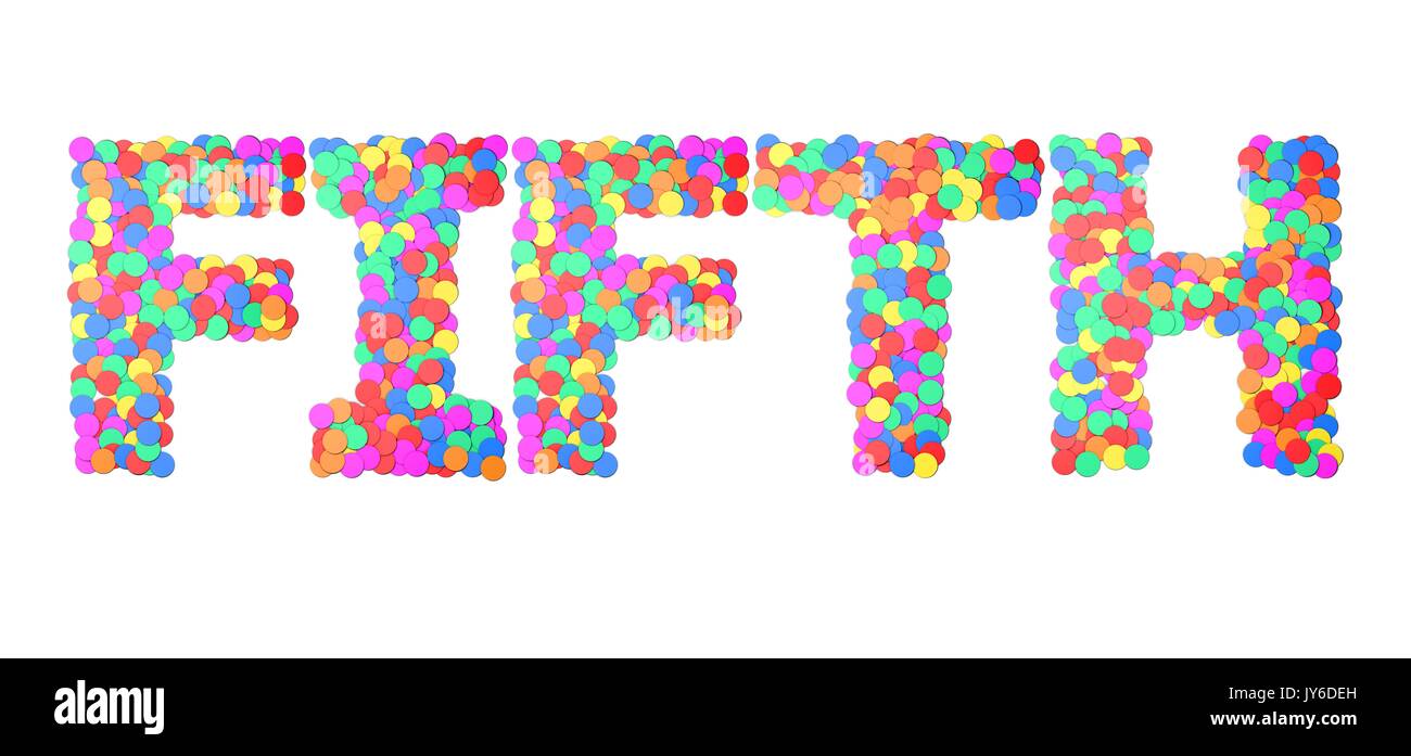 Fifth confetti type word. 3D rendering Stock Photo - Alamy