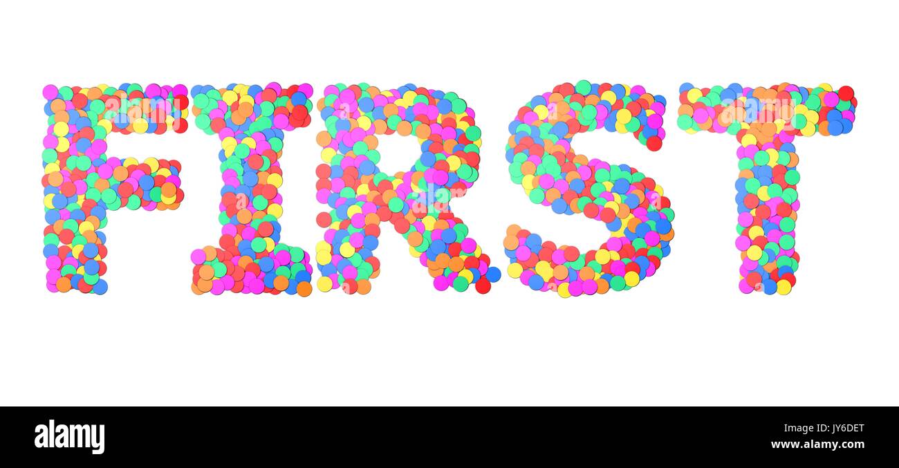 First confetti type word. 3D rendering Stock Photo - Alamy