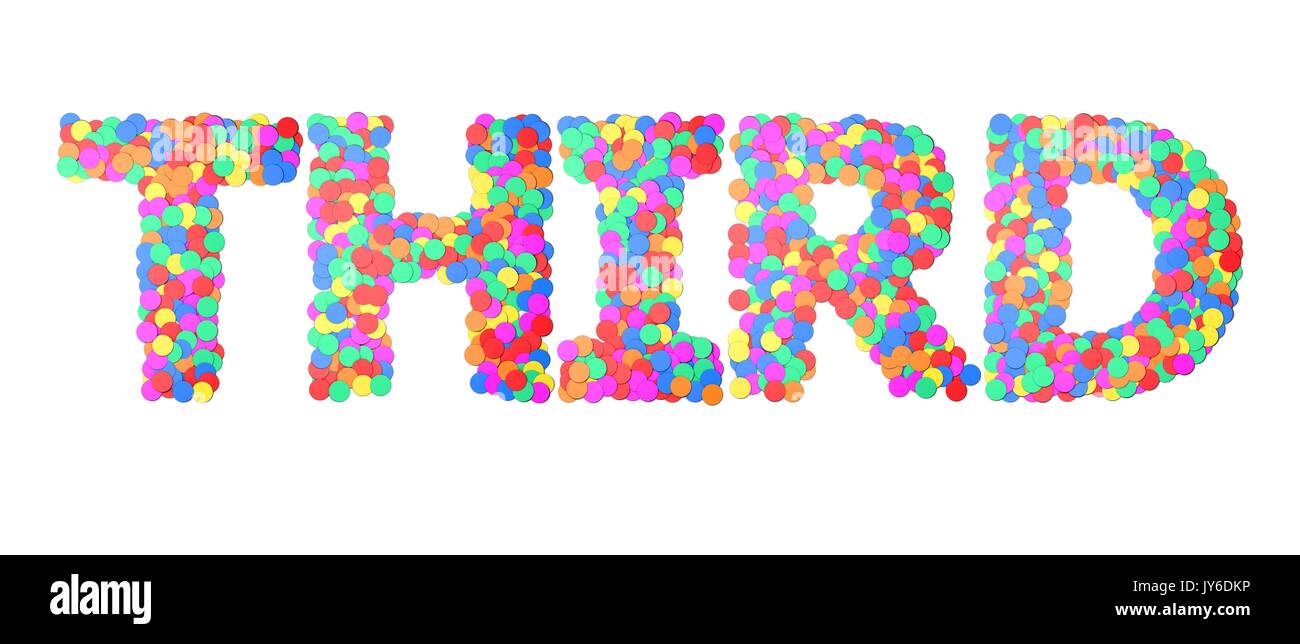 Third confetti type word. 3D rendering Stock Photo - Alamy