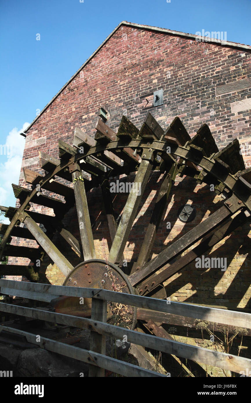 The large water wheel at Cheddleton Flint Mill, used to ground flint ...