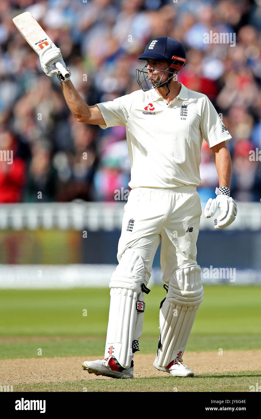 England's Alastair Cook celebrates his double century during day two of ...